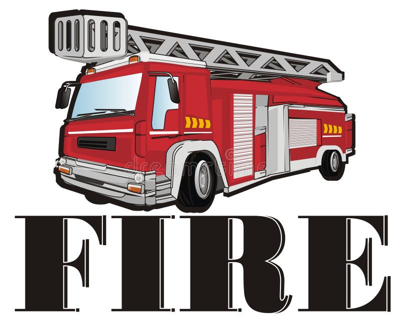 Fire truck and word stock illustration. Illustration of extinguish ...
