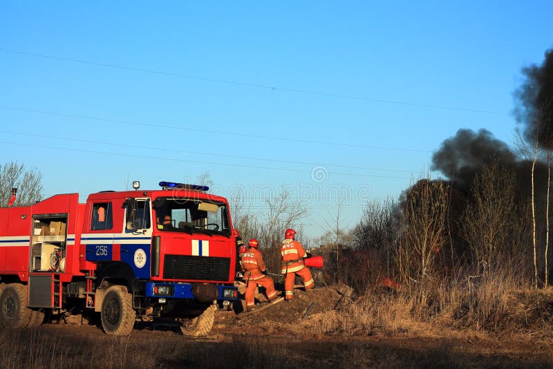 Fire trucks editorial image. Image of plant, landscape - 39369920