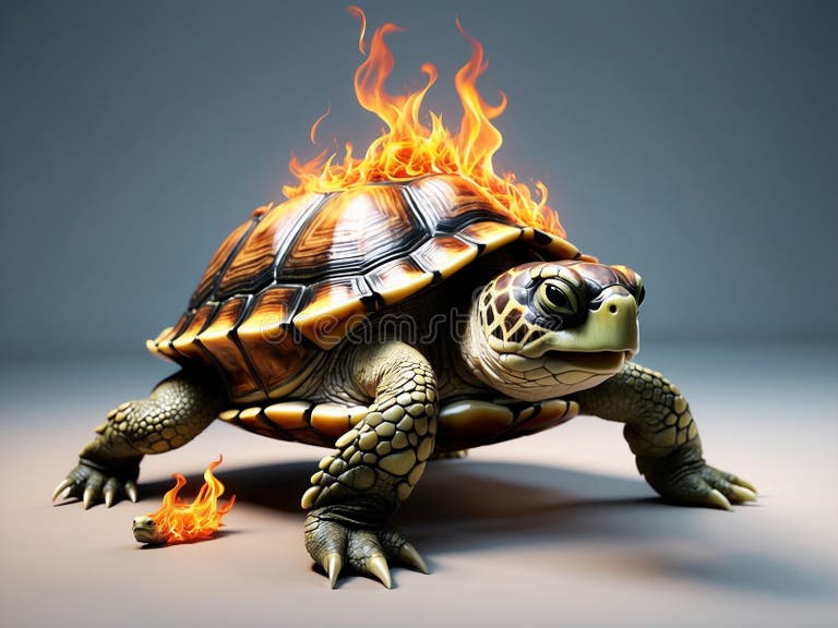 Cartoon fire turtle. stock illustration. Illustration of icon - 341824967