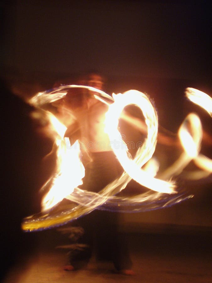 Fire-twirling Artistic Long Exposure Stock Image - Image of painting ...