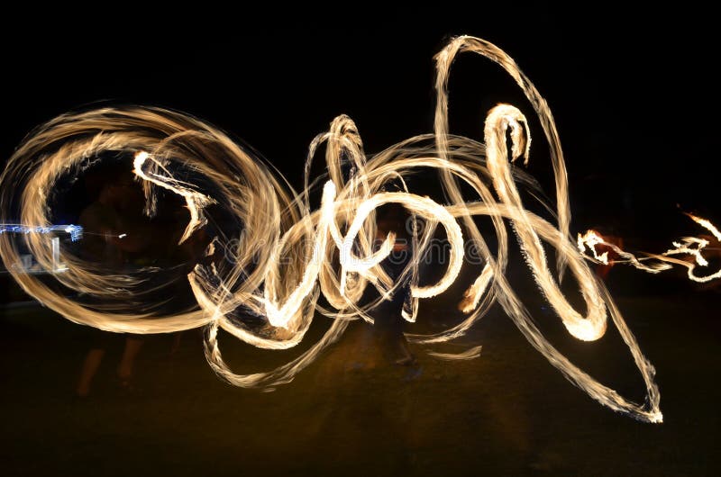 Fire-twirling Artistic Long Exposure Stock Image - Image of painting ...