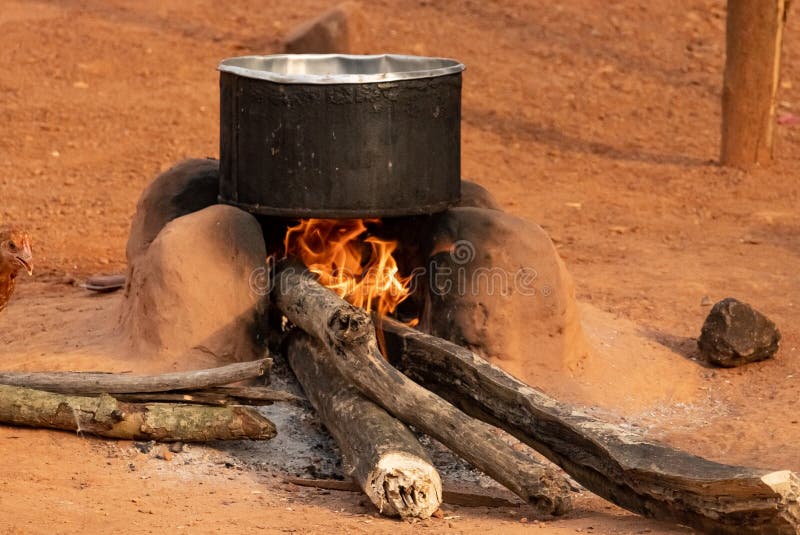 The Fire Under the Pot, Pot is on the Fire, Stock Image - Image of ...
