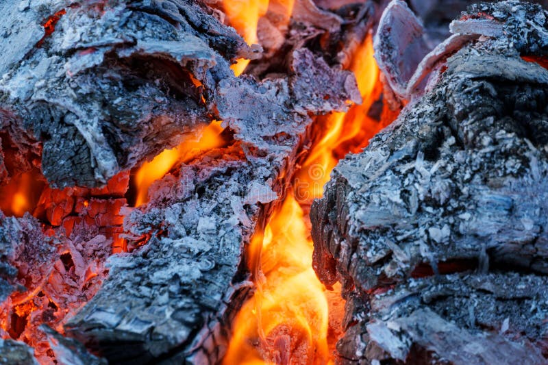 Fire Up Close, Burning Wood, Burning Flames Stock Image - Image of heat ...
