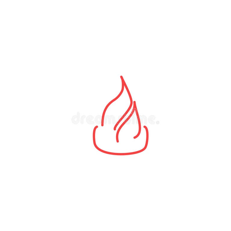 Fire Vector Illustration. Fire Icon in Outline Style Stock Vector ...