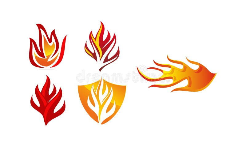 Fire Vector Template Set stock vector. Illustration of element - 111476480