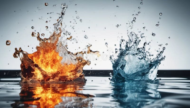 Fire Versus Water. Concept of Opposite Stock Illustration ...