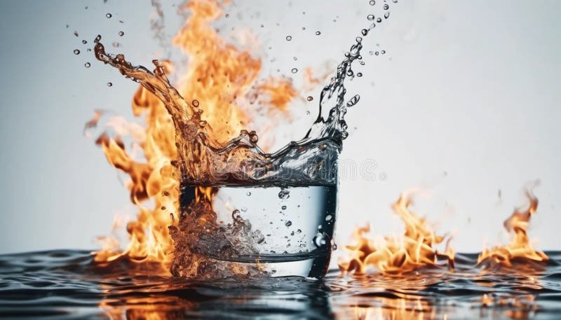 Fire Versus Water. Concept of Opposite Stock Illustration ...