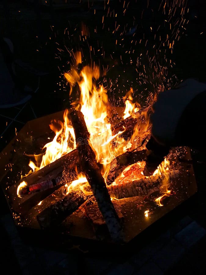 Fire stock image. Image of night, flammable, burn, black - 119954013