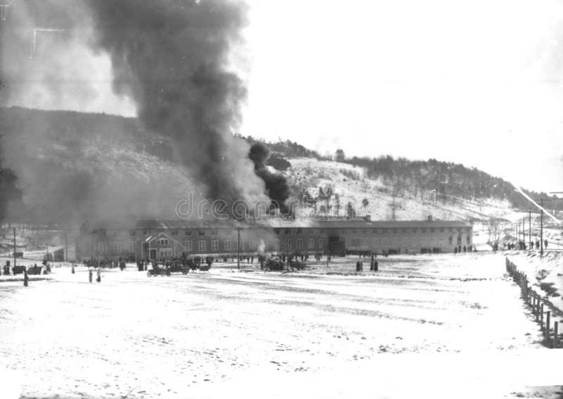 Fire at Victoria White Granite Company, Keene NH (2) Stock Image ...