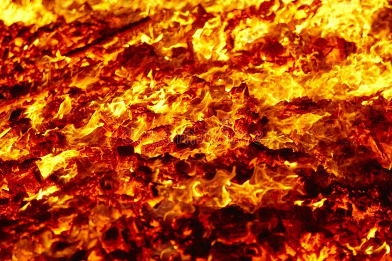 Fire. Volcano Incandescent Material. Hot Charcoal Bonfire Stock Photo ...