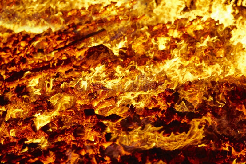 Fire. Volcano Incandescent Material. Hot Charcoal Bonfire Stock Image ...