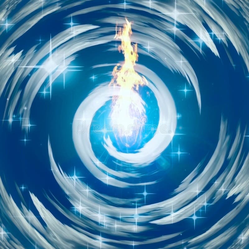Fire in vortex of clouds stock illustration. Illustration of concentric ...