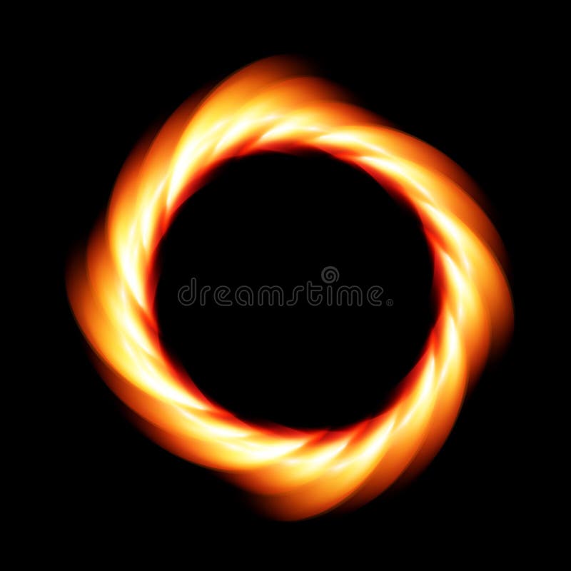 Fire Vortex On Dark Background. Ring Of Fire. Vector Illustration ...