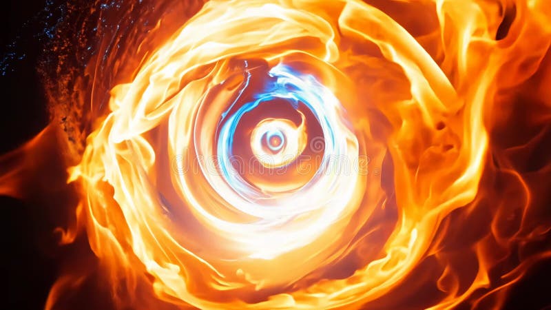 Fire Vortex Spinning in Flame Swirls. Burning Backdrop with Blazing ...