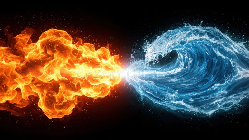 Fire Vs. Water: AI Generated Art Stock Illustration - Illustration of ...
