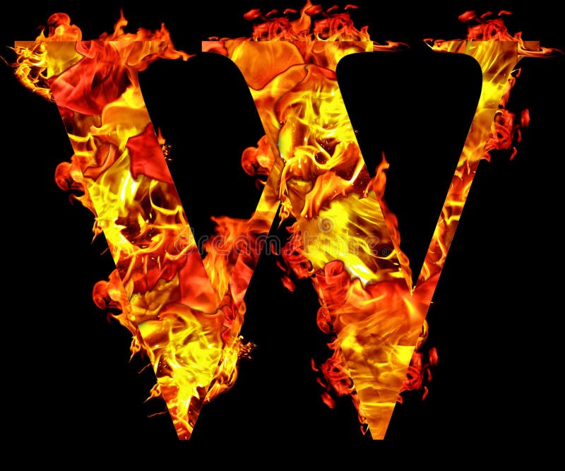 Fire W sign stock illustration. Illustration of blazing - 11283399