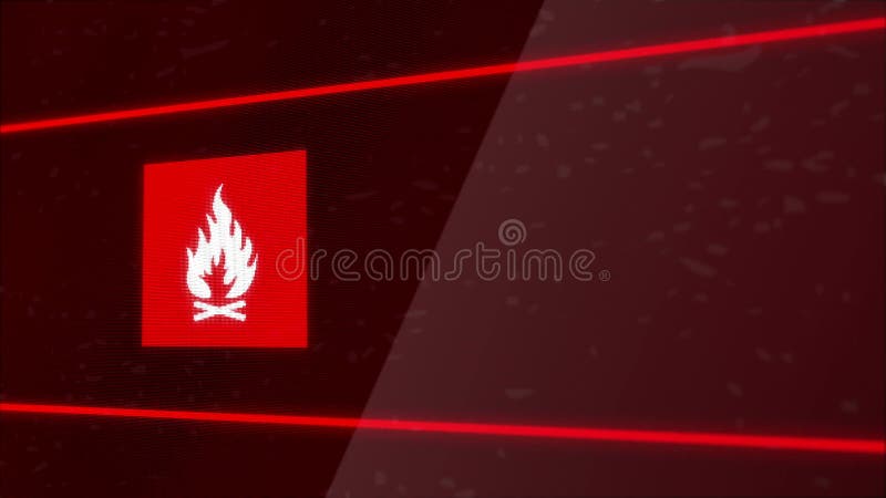 Fire Warning Alert stock footage. Video of fire, symbol - 65847982