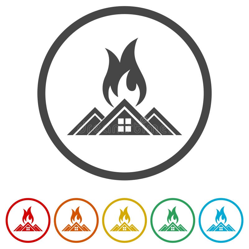 Fire Warning Icon, 6 Colors Included Stock Vector - Illustration of ...