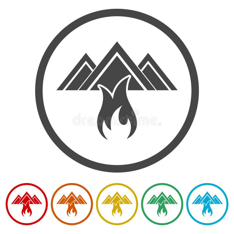 Fire Warning Icon, 6 Colors Included Stock Vector - Illustration of ...