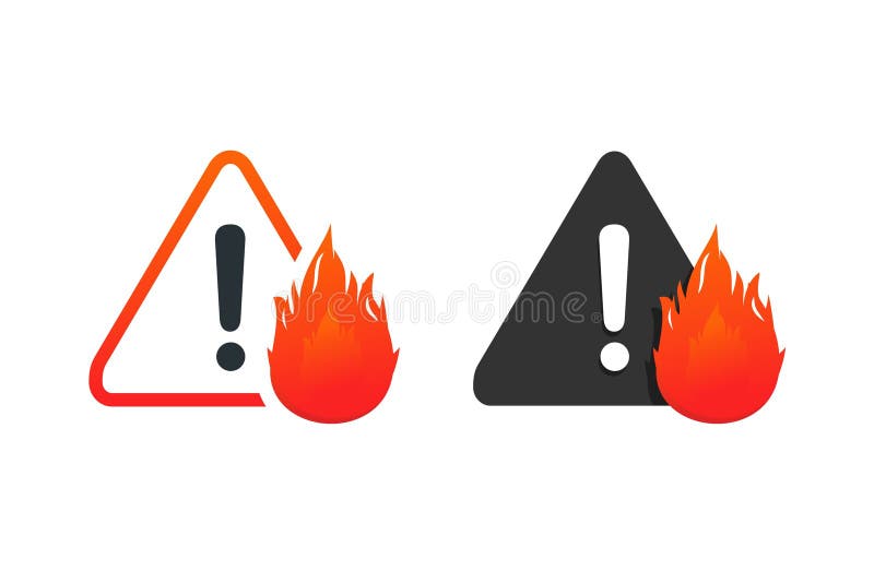 Fire Warning Icon. Illustration Vector Stock Vector - Illustration of ...