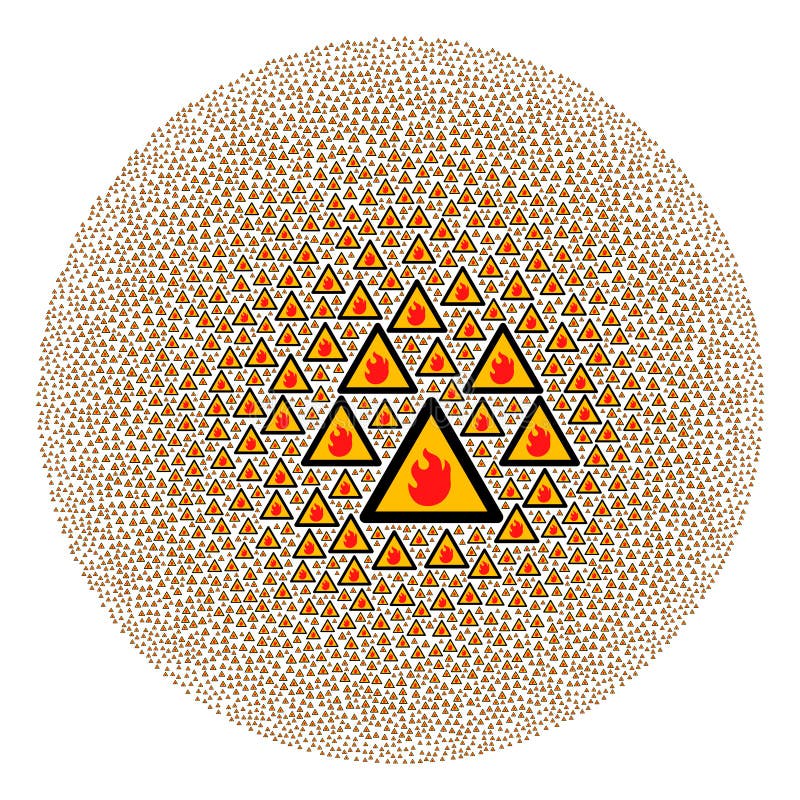 Fire Warning Icon Round Cluster Mosaic Stock Vector - Illustration of ...