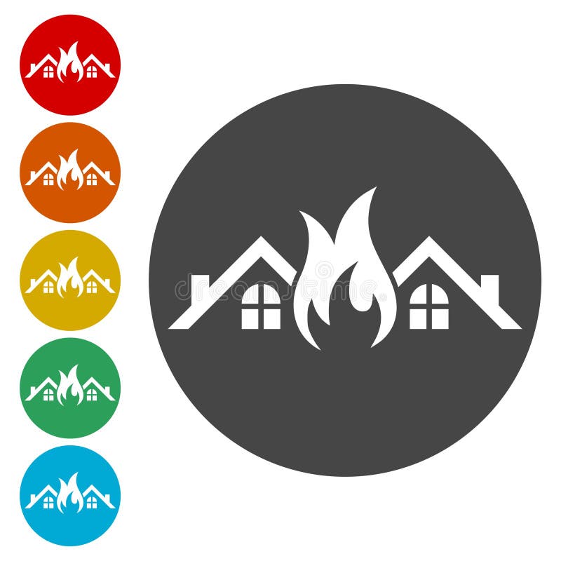 Fire warning icon sign stock vector. Illustration of lightning - 107825632