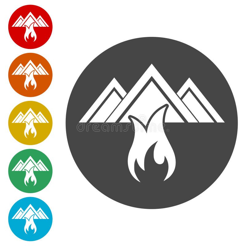 Fire warning icon stock vector. Illustration of flame - 175256118