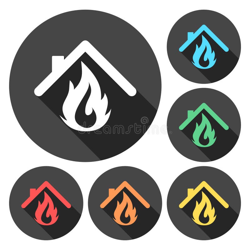 Fire warning icon stock vector. Illustration of disaster - 127719464