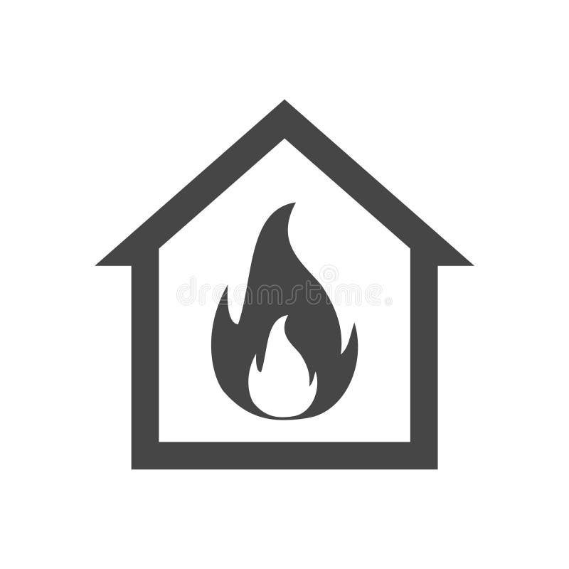 Fire warning icon stock vector. Illustration of burnt - 172346056