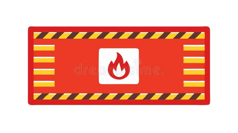 Fire Warning Sign Icon. Flat Design Graphic for Alert or Danger, Vector ...