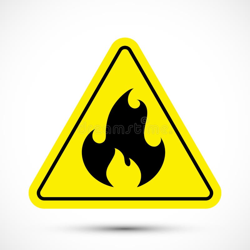 Fire warning sign stock vector. Illustration of black - 155208573