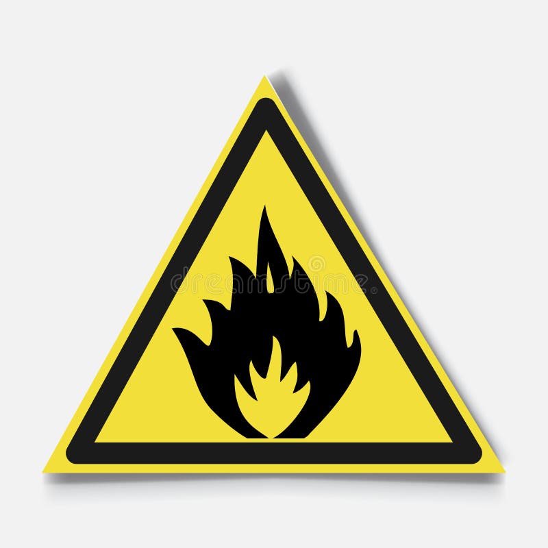 Fire Warning Sign on White Background Stock Illustration - Illustration ...