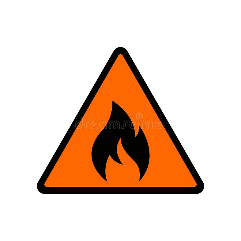 Fire Warning Sign on White. Fire Warning Sign in Yellow Triangle ...