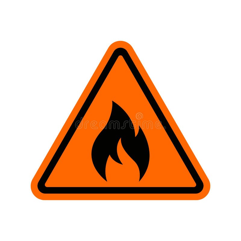 Fire Warning Sign on White. Fire Warning Sign in Yellow Triangle ...