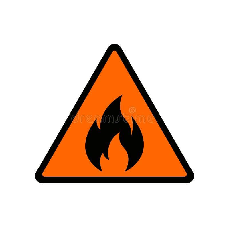 Fire Warning Sign on White. Fire Warning Sign in Yellow Triangle ...