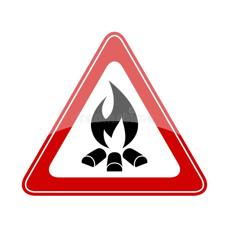 Burning Triangle Caution Sign Stock Illustration - Illustration of data ...