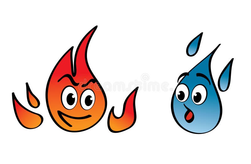 Fire and water stock vector. Illustration of natural - 20106516
