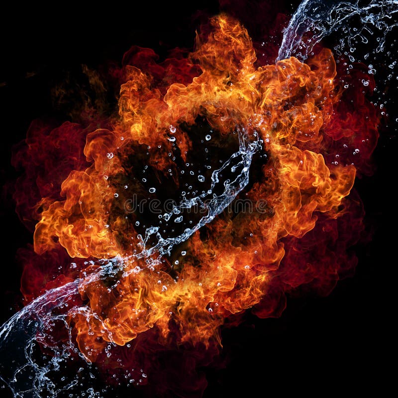 Fire and water stock image. Image of design, flame, connection - 26708499