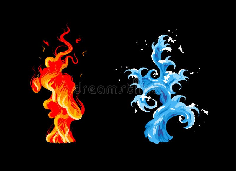 Blue and red fire Dragons stock vector. Illustration of east - 21112960