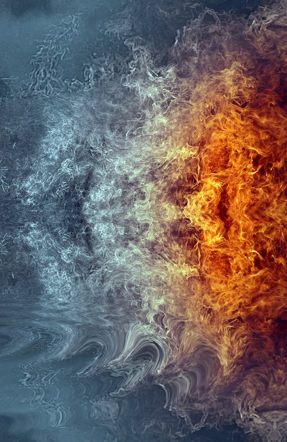 Fire and Water Abstract stock illustration. Illustration of reflections ...