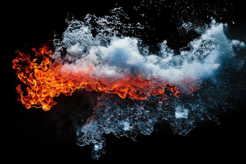 Fire and Water Abstract Fusion Art Showcases the Captivating Interplay ...