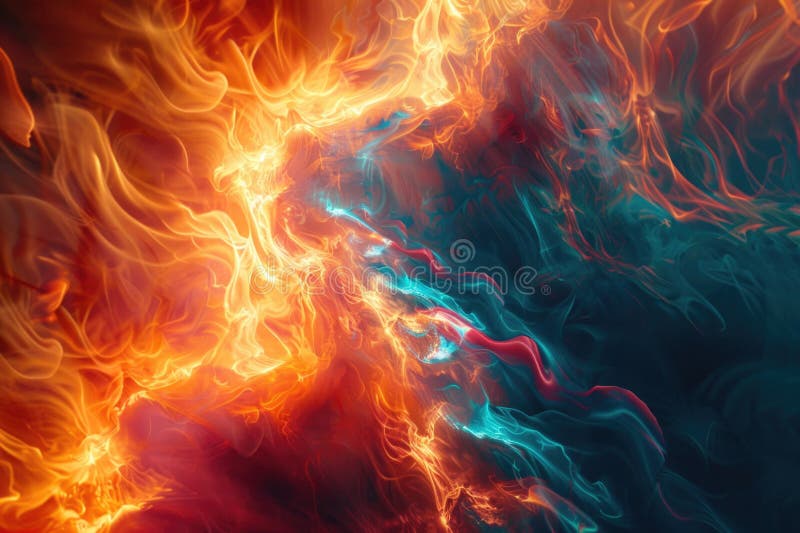 Fire and Water Background Close-Up Stock Illustration - Illustration of ...
