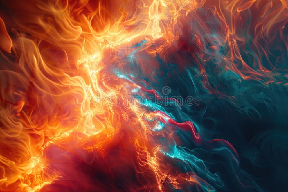 Fire and Water Background Close-Up Stock Illustration - Illustration of ...