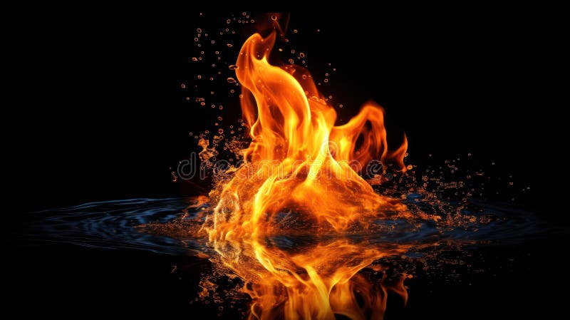 A Fire on Water with Bubbles Stock Illustration - Illustration of ...