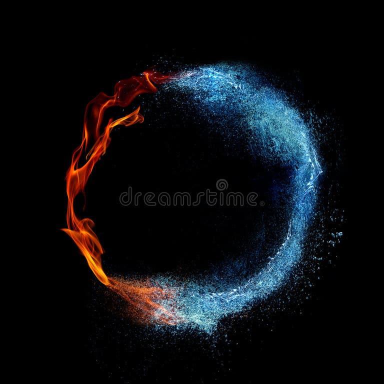 Fire and Water stock photo. Image of energy, fire, abstract - 56716422