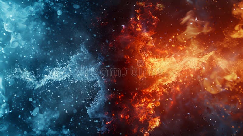 Fire and Water Elements Merging in an Abstract Digital Artwork Stock ... Fire and Water Elements Merging in an Abstract Digital Artwork Stock ...