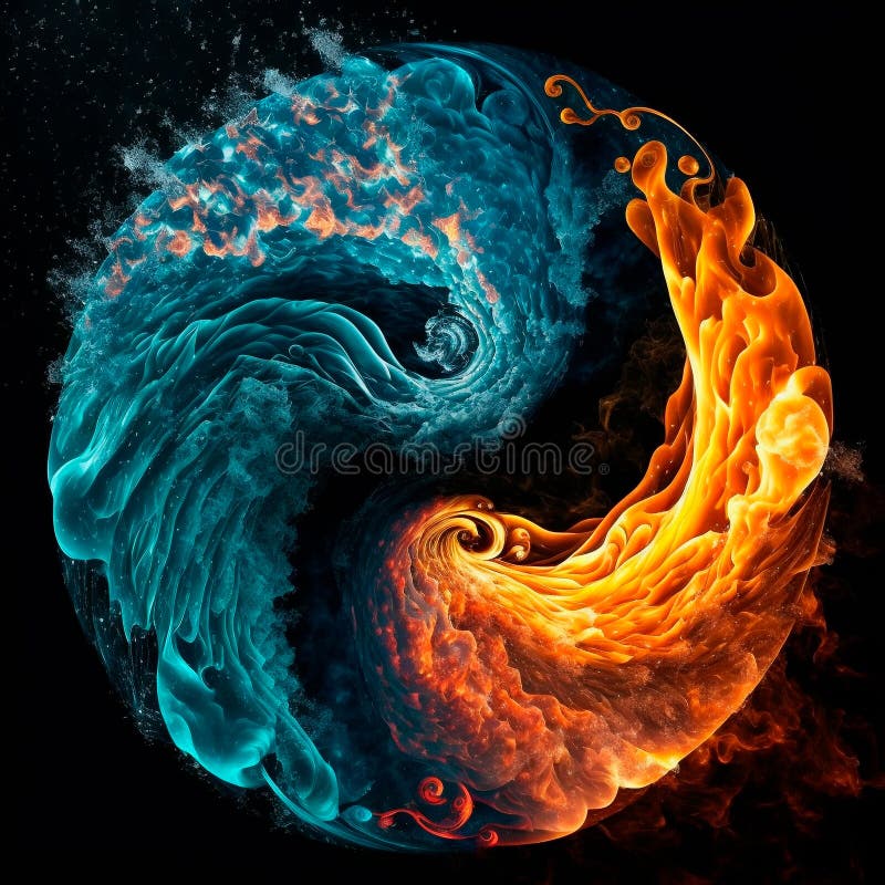 Fire and water stock illustration. Illustration of elements - 267006006