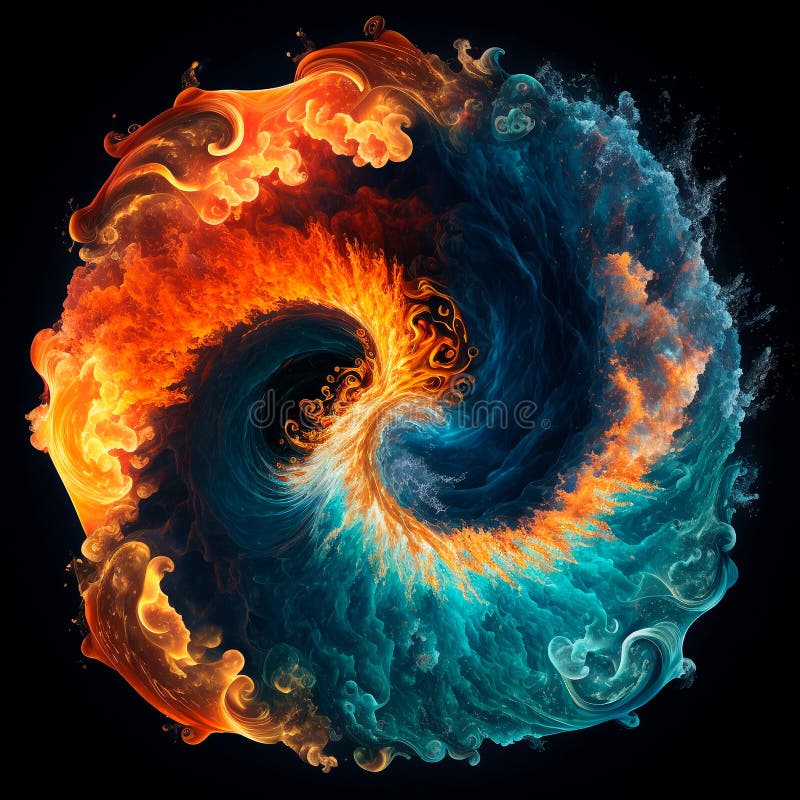 Fire and water stock illustration. Illustration of cold - 267006252