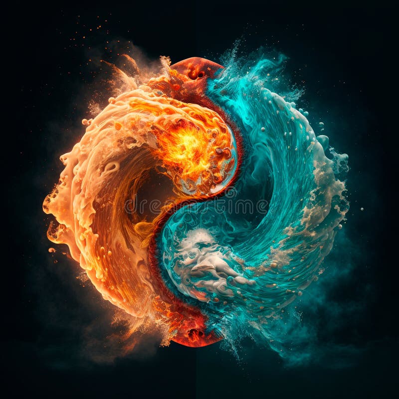 Fire and water stock illustration. Illustration of harmony - 267006600