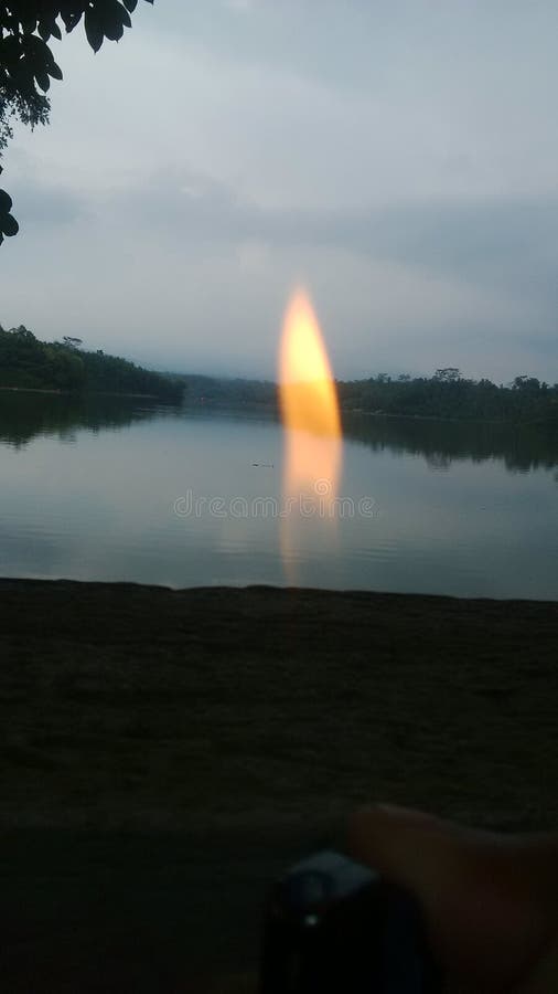 Fire on water stock image. Image of fire, nature, geographic - 127559623